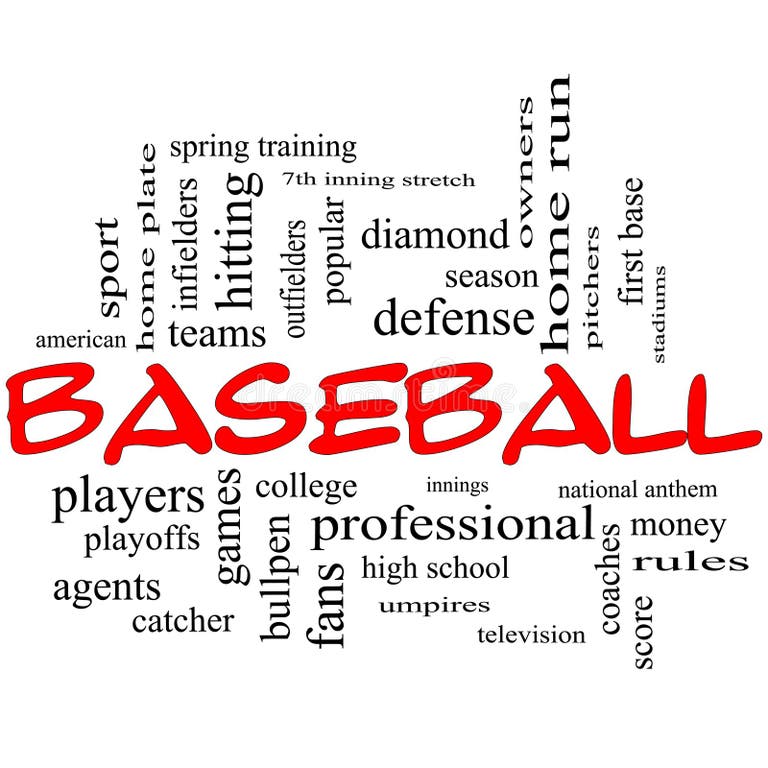 Baseball Word Cloud Concept in Red Caps Stock Illustration ...