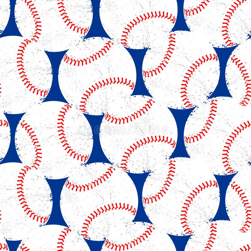 Baseballs with Distressed Texture Seamless Pattern Stock Vector ...