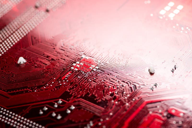 Baseboard Close-up View with Electronic Details Stock Photo - Image of ...