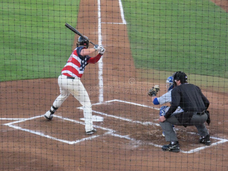 Basebollspelare Som Spelar Baseball Redaktionell Arkivbild - Bild av ...