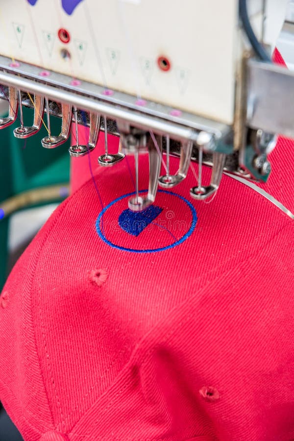 Basecap Embroidered by Sewing Machine Stock Photo - Image of clothes ...