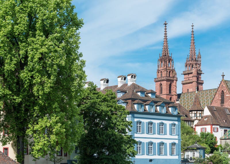 Basel Cathedral stock photo. Image of city, famous, horizontal - 55176132