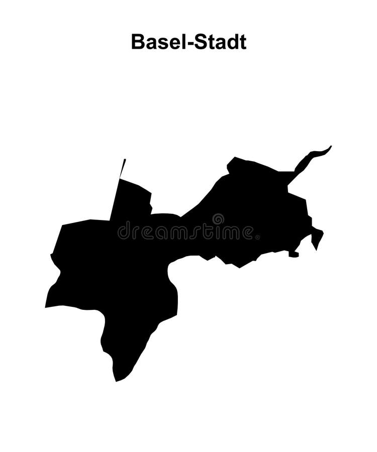 Basel-Stadt outline map stock vector. Illustration of area - 360655411