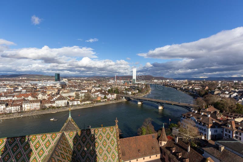 View from Top of Basel Minster Stock Image - Image of tourism ...