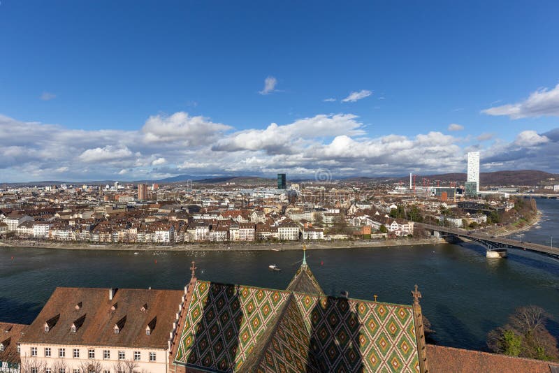 View from Top of Basel Minster Stock Photo - Image of architecture ...