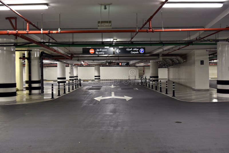 BASEMENT CAR PARKING stock image. Image of cement, large - 159134099