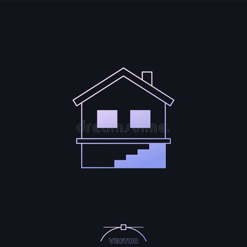 Basement or Cellar Icon with a House, Vector Stock Illustration ...