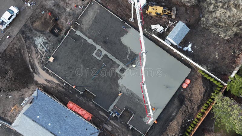 Basement Cement Concrete Aerial Construction Stock Video - Video of ...