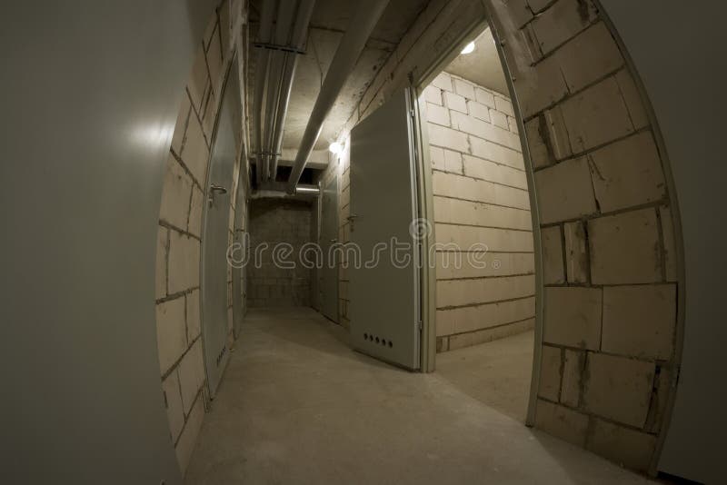 Basement corridor stock photo. Image of interior, hallway - 53263994