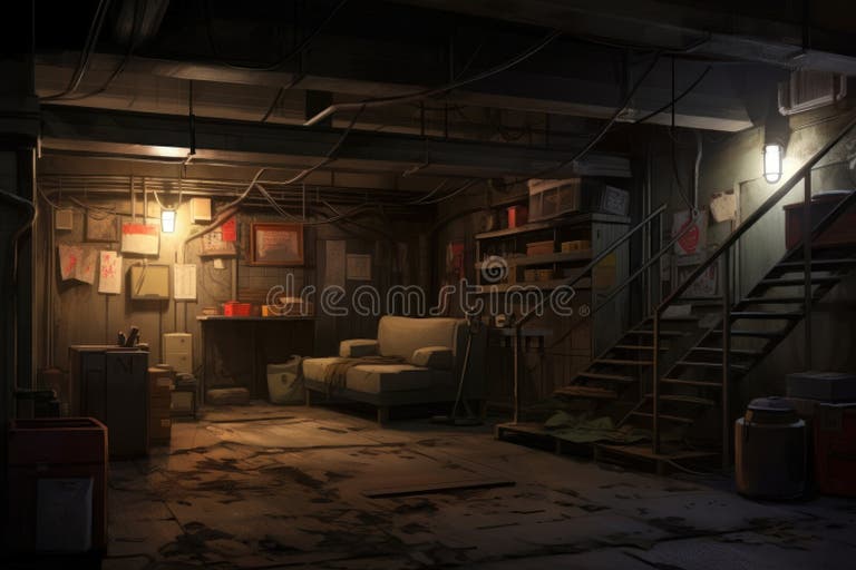 Basement Frame Anime Visual Novel Game. Generate Ai Stock Illustration ...