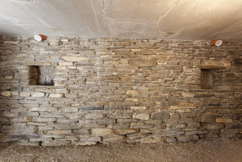 Basement Interior with Stone Wall Stock Image - Image of indoor, real ...