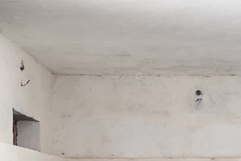 Basement with Lime-whitewashed Walls, Design Blank, Copy Space Stock ...
