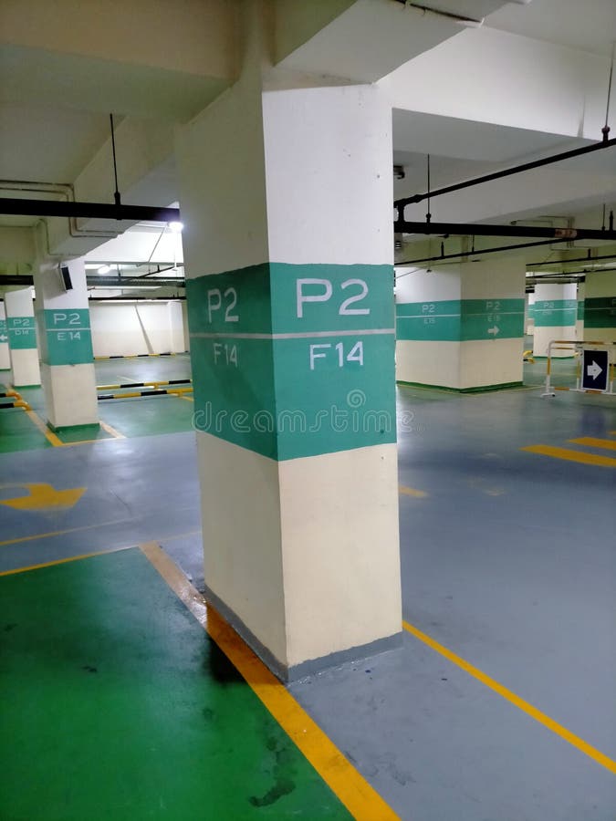 Basement Parking in One of Mall in Jakarta. Stock Image - Image of ...