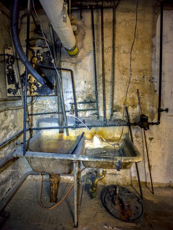 Basement sink stock photo. Image of pipes, york, filthy - 28855942
