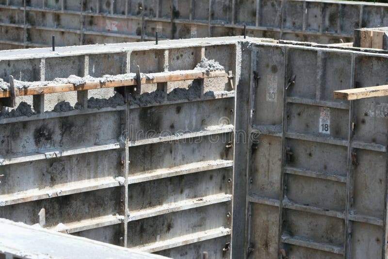 Wall Forms / Molds for Concrete Stock Photo - Image of home, cement ...