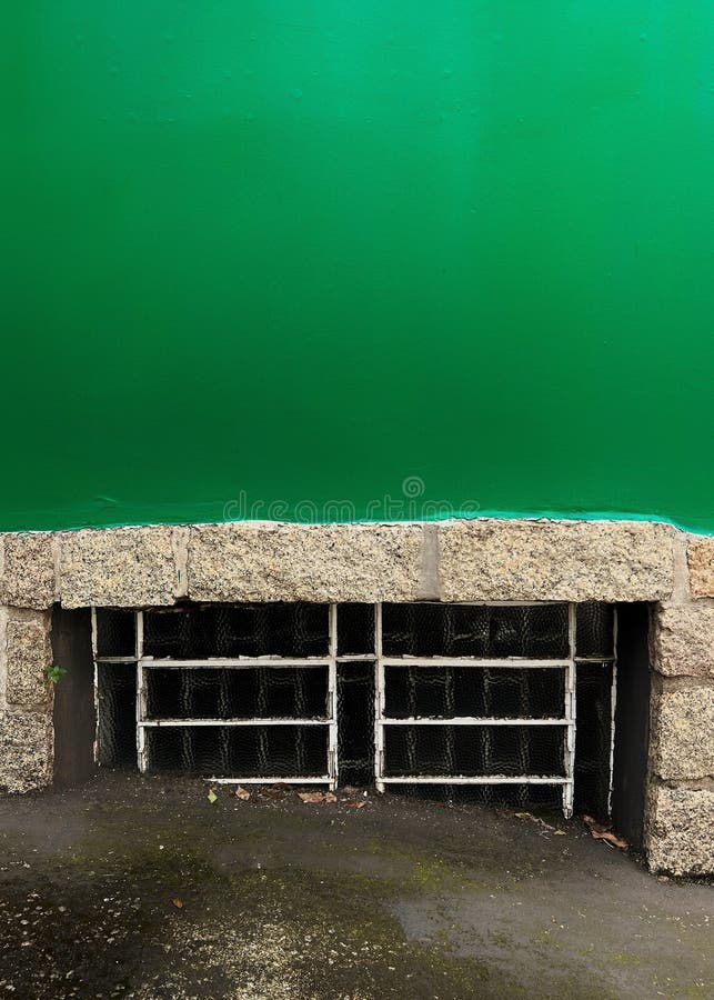 Basement Window on a City Street Stock Photo - Image of exterior, stone ...