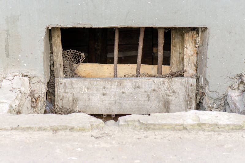 Basement Window with Broken Bars Stock Image - Image of barred, light ...