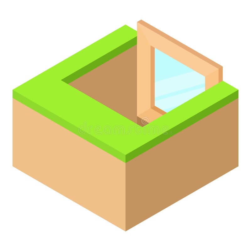 Basement Window Frame Icon, Isometric 3d Style Stock Vector ...