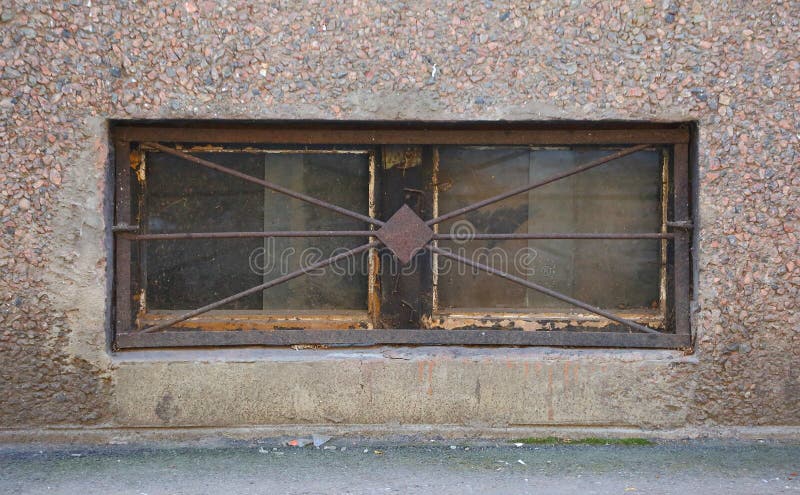 Basement Window with a Metal Barrier Stock Photo - Image of security ...