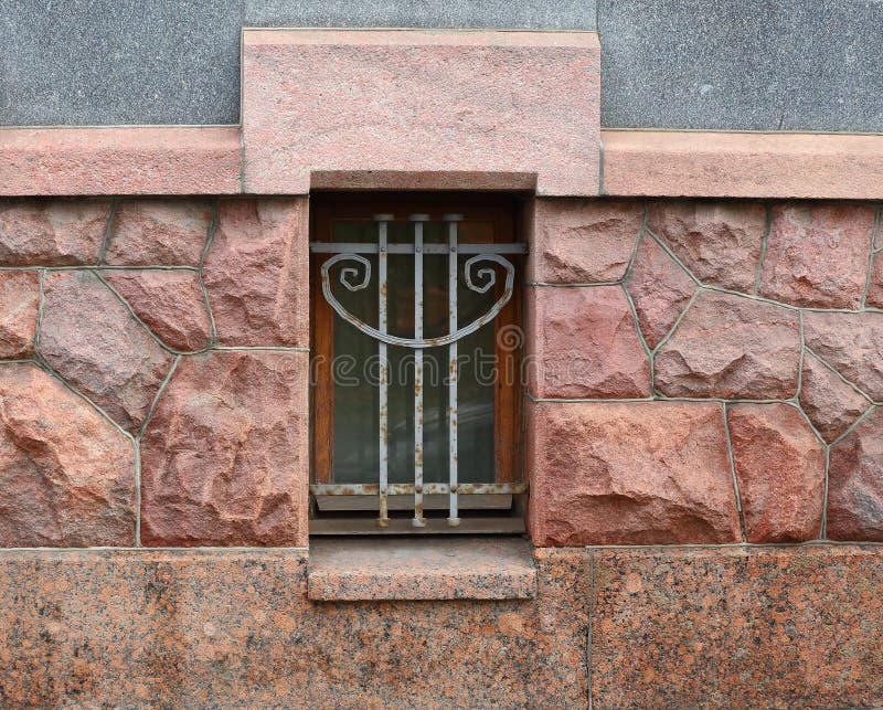 Basement Window with a Metal Barrier Stock Image - Image of closed ...