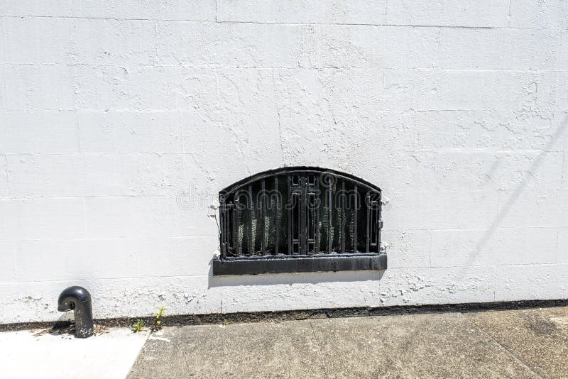 Basement Window in an Old Granite Building. Stock Photo - Image of ...