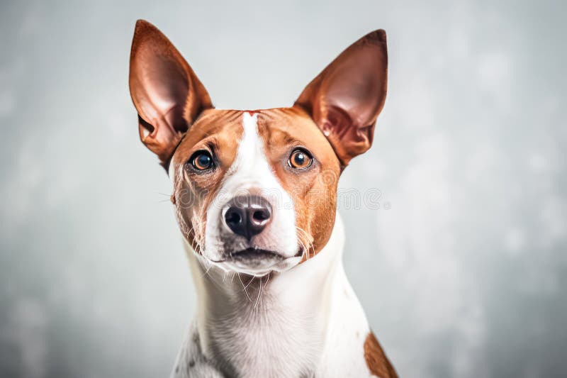 Basenji in Studio Setting Against White Backdrop, Stock Image - Image ...
