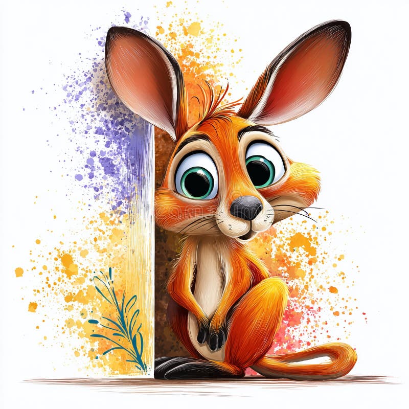 A Bashful Kangaroo and Its Tiny Joey a Quirky BacktoSchool Cartoon ...