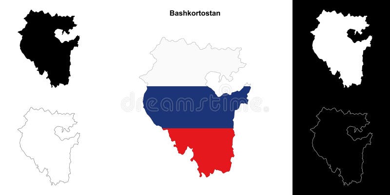 Bashkortostan outline map stock vector. Illustration of detailed ...