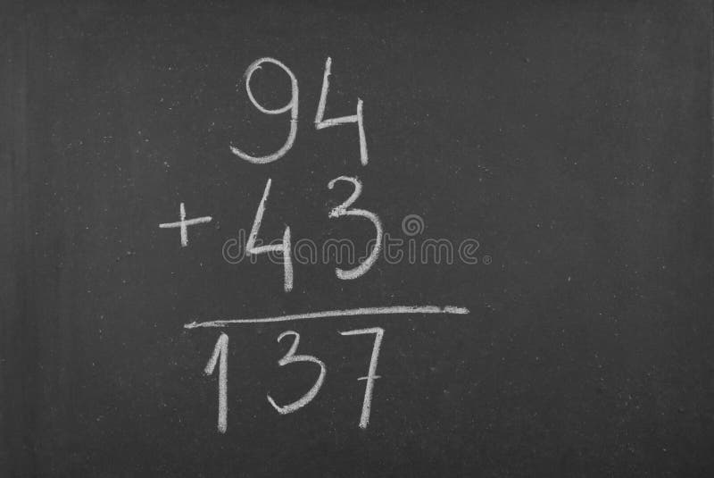 Basic addition sum. stock photo. Image of focus, easy - 211954308