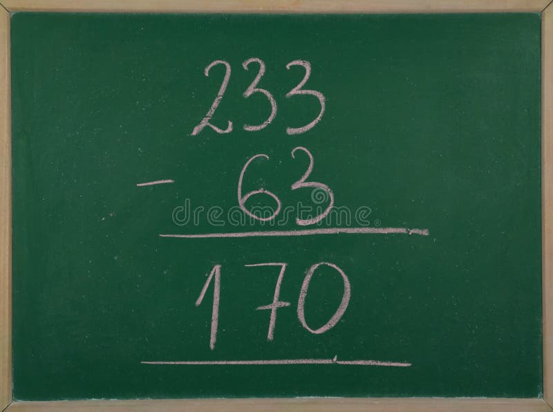 Basic Addition Sum on a School Board. Stock Photo - Image of chalkboard ...