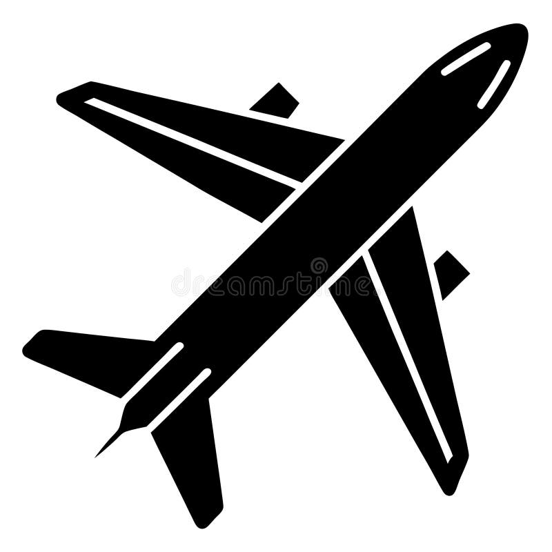 A Basic Airplane Icon with Clean Lines and Dside Stock Image ...