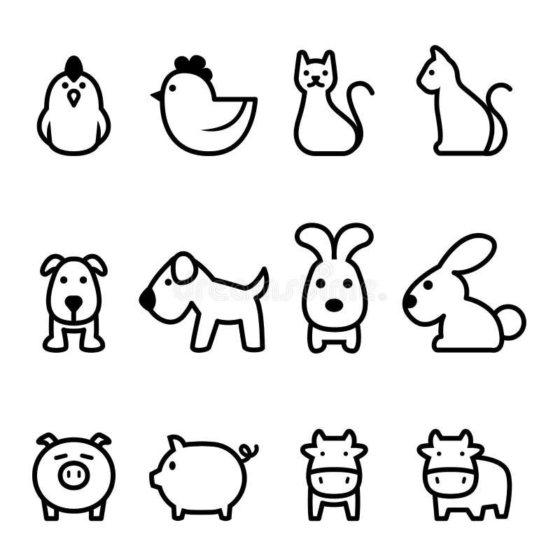 Basic animal icon stock illustration. Illustration of sign - 72474510