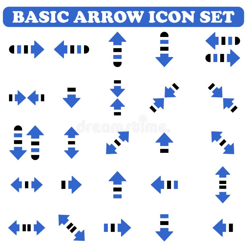 Basic arrow icon set stock vector. Illustration of move - 219136209