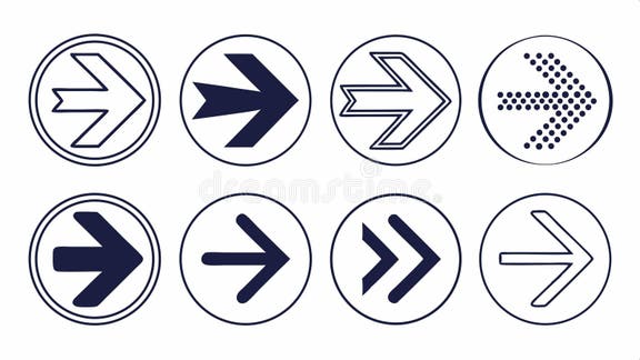 Basic Arrow Icons Set, Simple Navigation Symbols for UI and Design ...