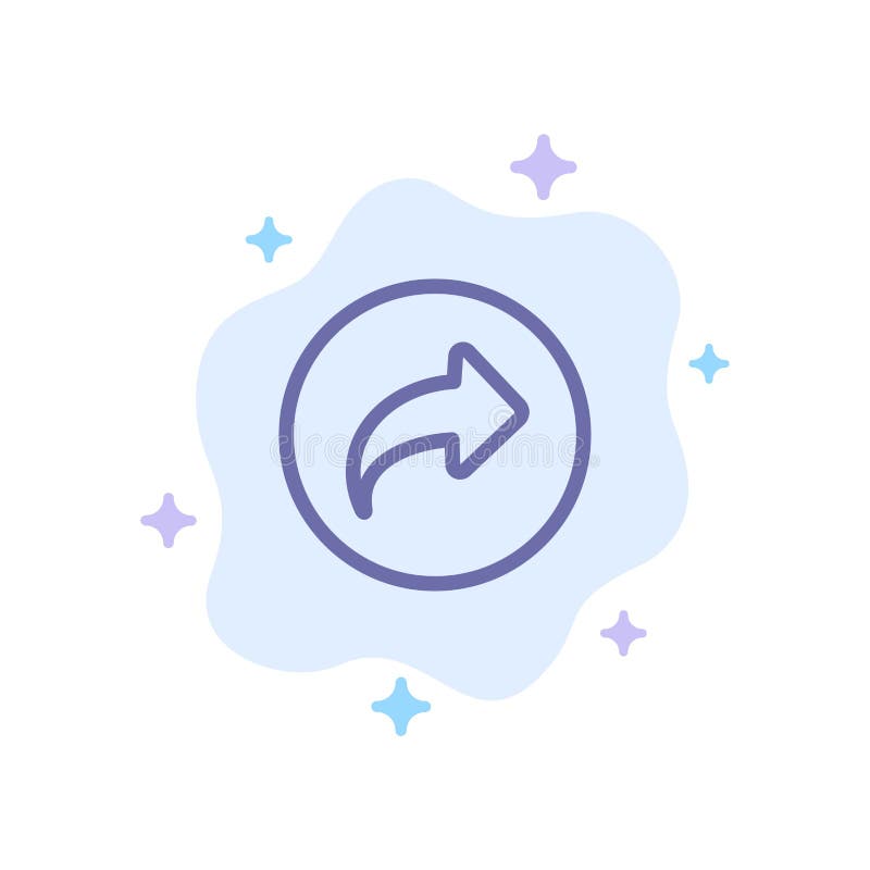 Basic, Arrow, Right, Ui Blue Icon on Abstract Cloud Background Stock ...