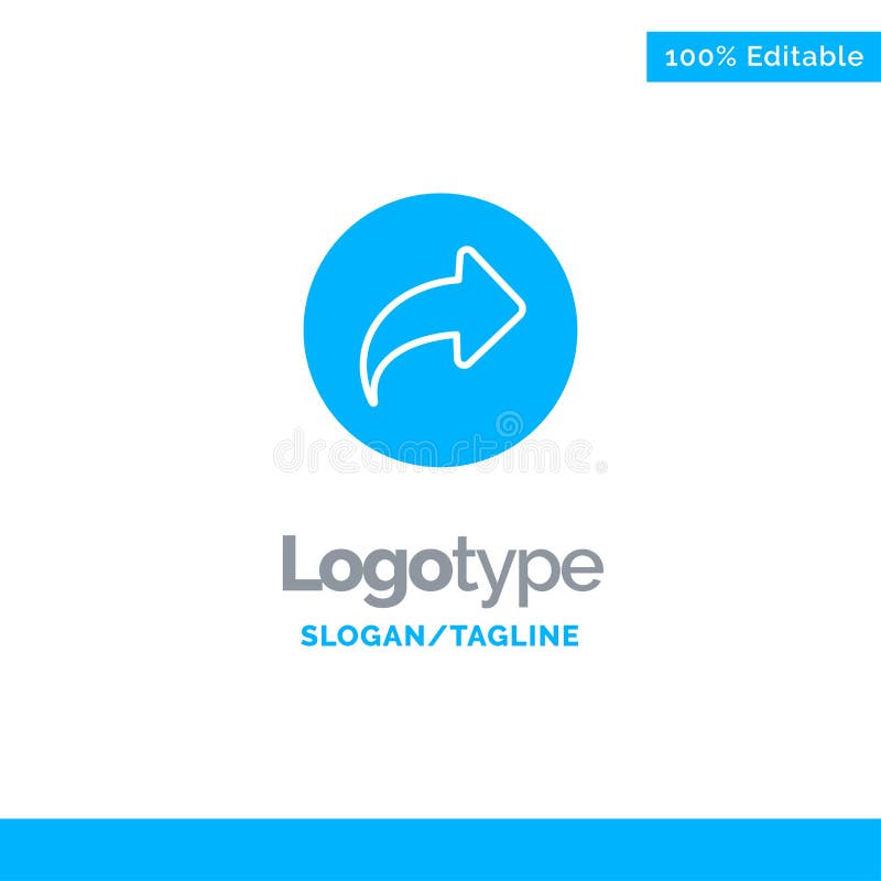 Basic, Arrow, Right, Ui Blue Solid Logo Template. Place for Tagline ...