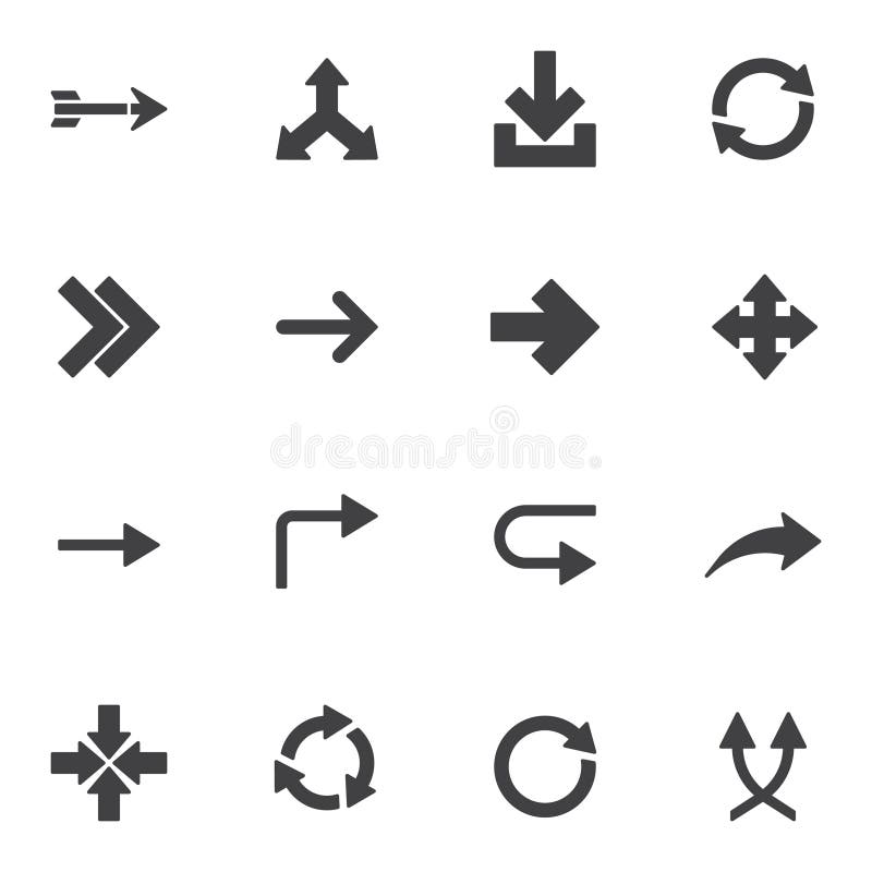 Basic Arrows Vector Icons Set Stock Vector - Illustration of move ...