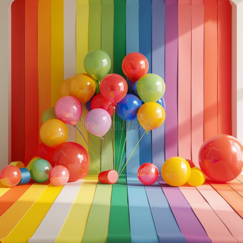 Basic Backdrop with Pride Month Elements Stock Illustration ...