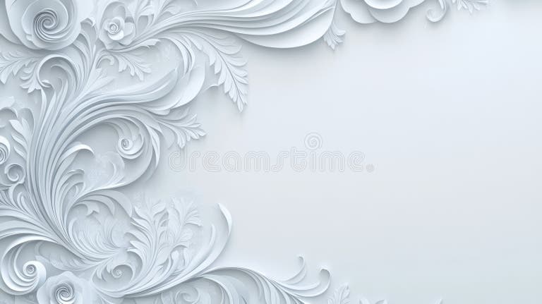 A Basic Background with a White Floral Scrollwork Motif Stock Photo ...