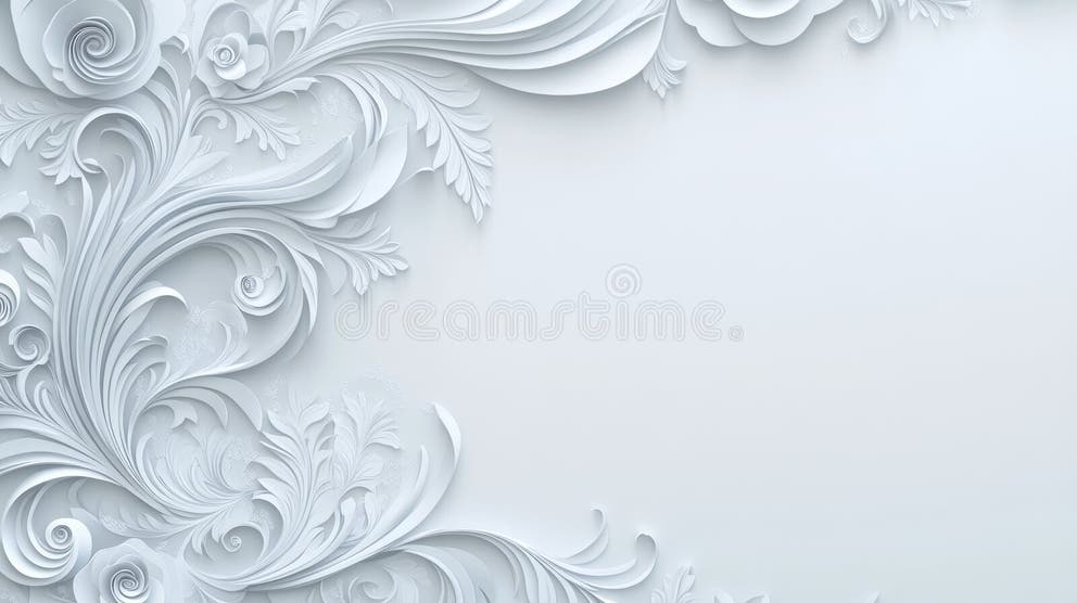 A Basic Background with a White Floral Scrollwork Motif Stock Photo ...