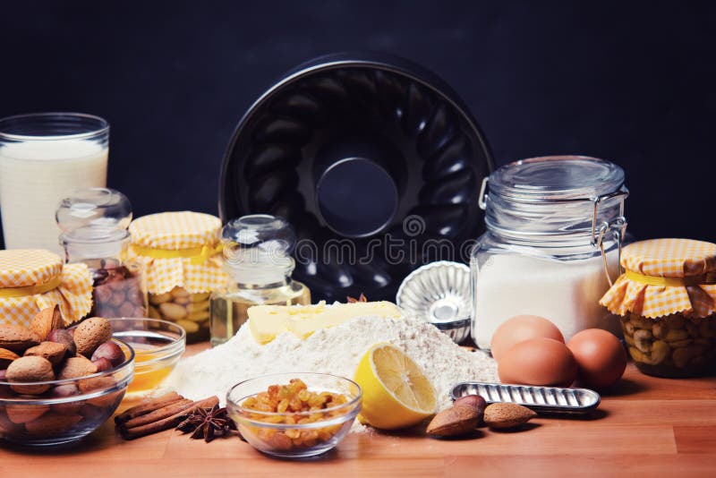 Basic baking ingredients stock image. Image of meal, flour - 23300825