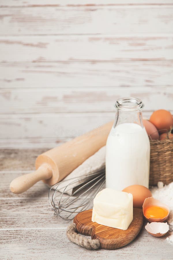 Basic baking ingredients stock photo. Image of cooking - 113218886