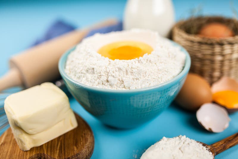 Basic baking ingredients stock image. Image of cook - 114135899