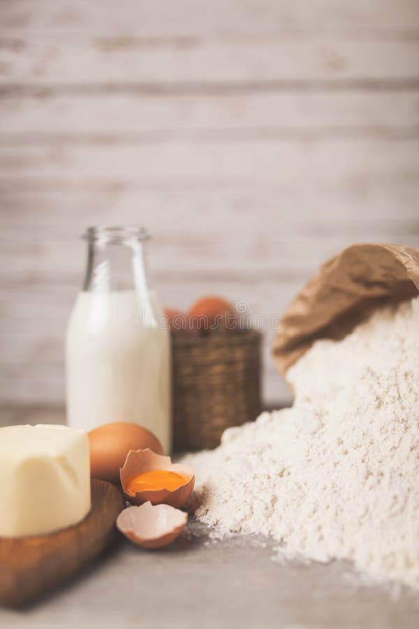 Basic baking ingredients stock image. Image of preparation - 114627763