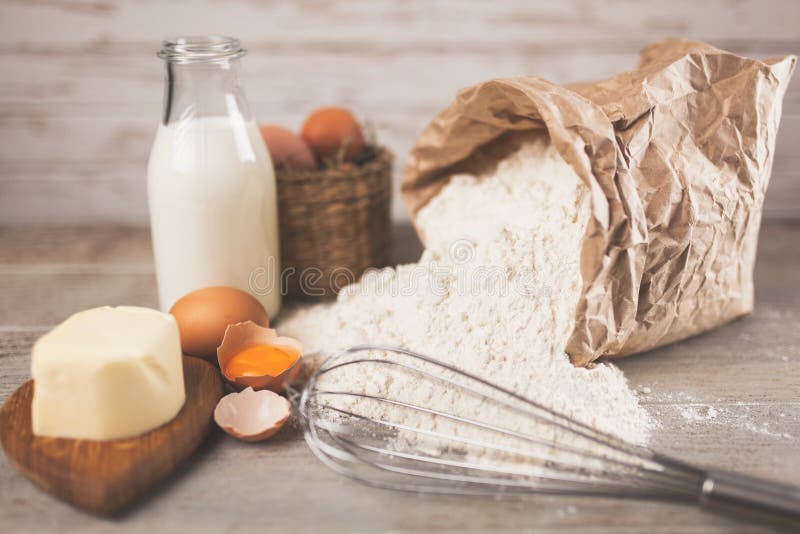 Basic baking ingredients stock image. Image of cook - 113132061