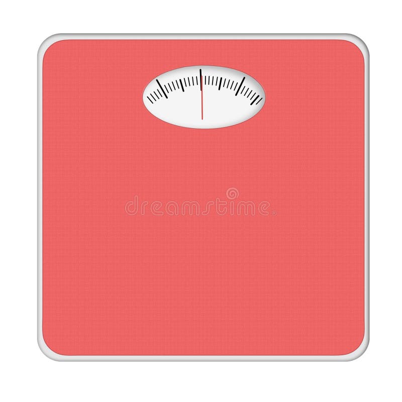 Basic Bathroom Scale, Scales. Red. Isolated on White. Stock ...