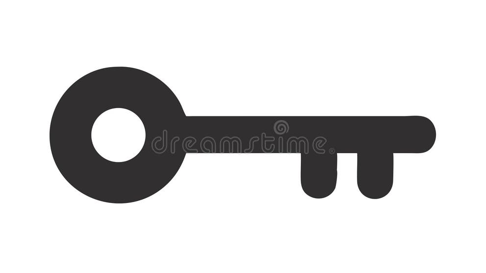 Basic Black Key Icon for Access and Security Concepts, Vector Design ...