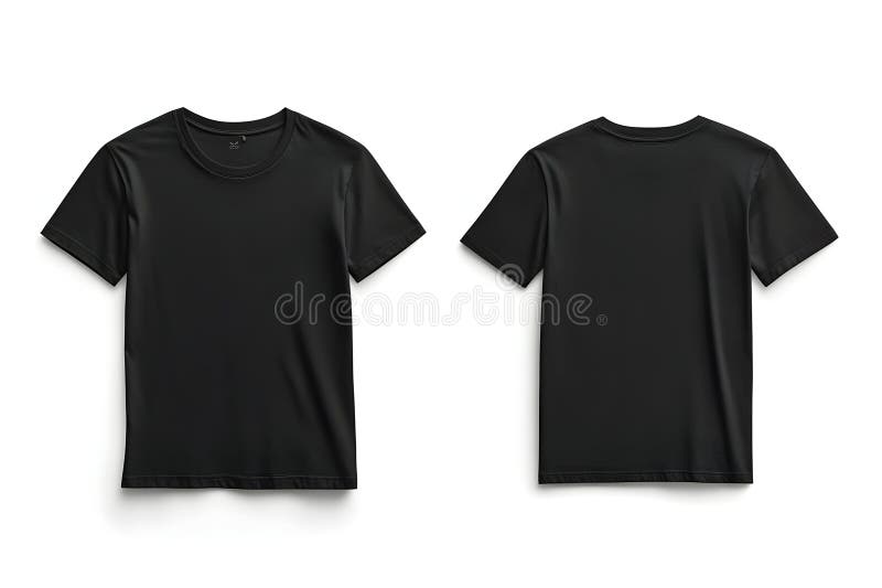 Basic Black T-Shirt in a Clean Front and Back Display, Perfect for ...