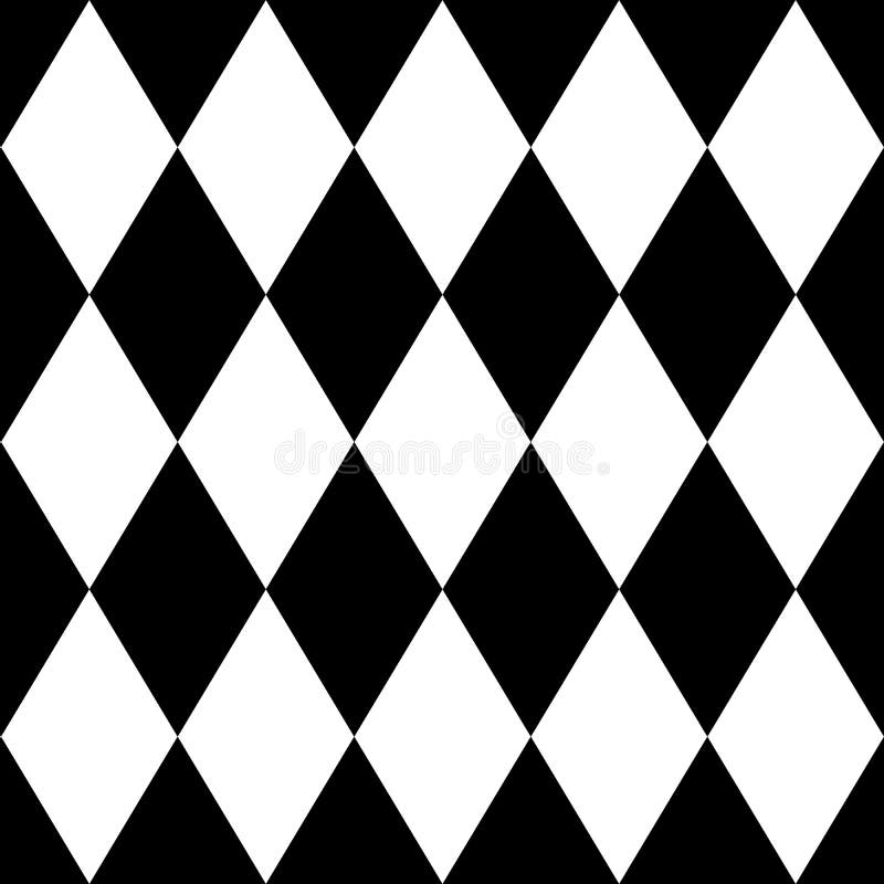 Basic Black and White Rhombus Geometric Square Seamless Pattern Stock ...