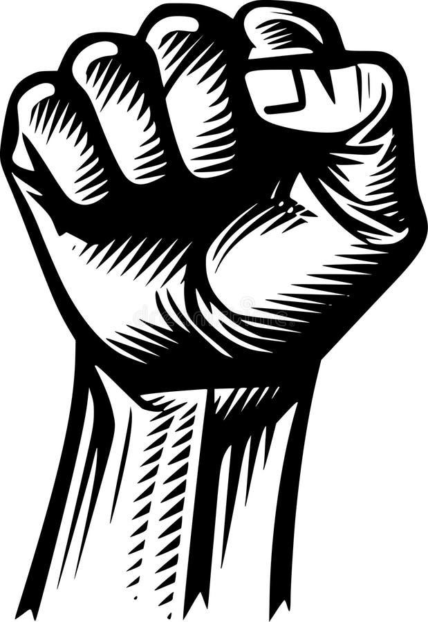 Hand Fist - Black and White Vector Illustration Stock Vector ...